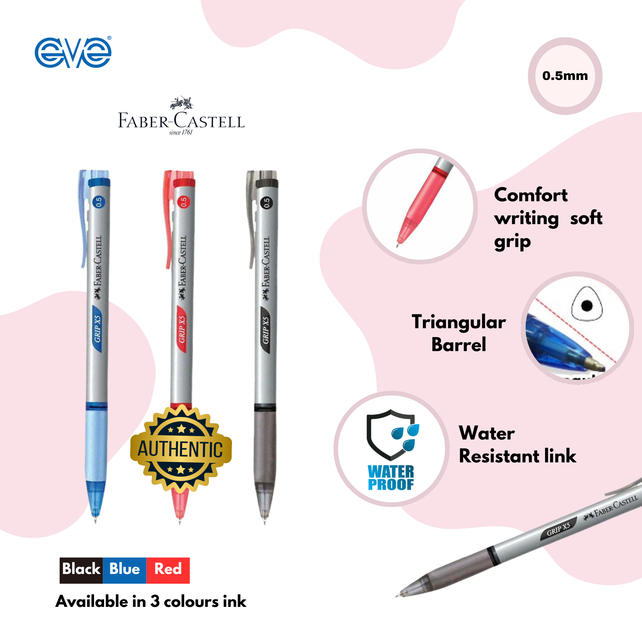 Eve Marketing - Faber Castell Grip Ball Pen 0.5 (Black)