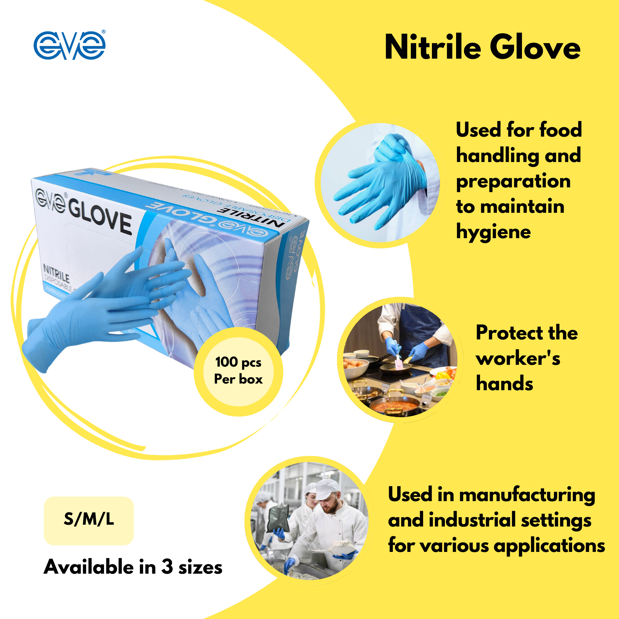 Eve Marketing - Nitrile Glove Non Powdered (Blue)